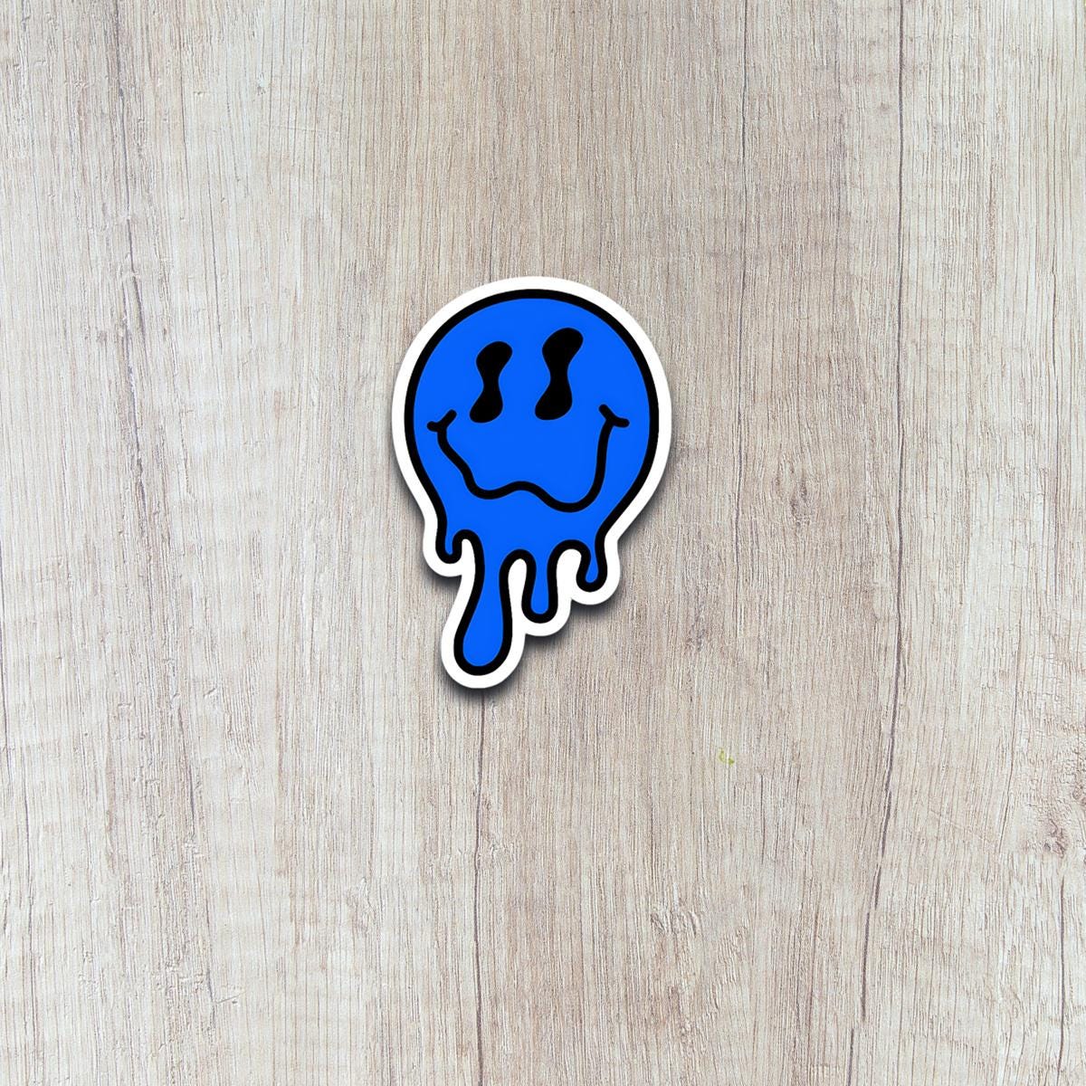 Drippy Smiley Face Sticker, Sticker for Laptop, Sticker for Water ...