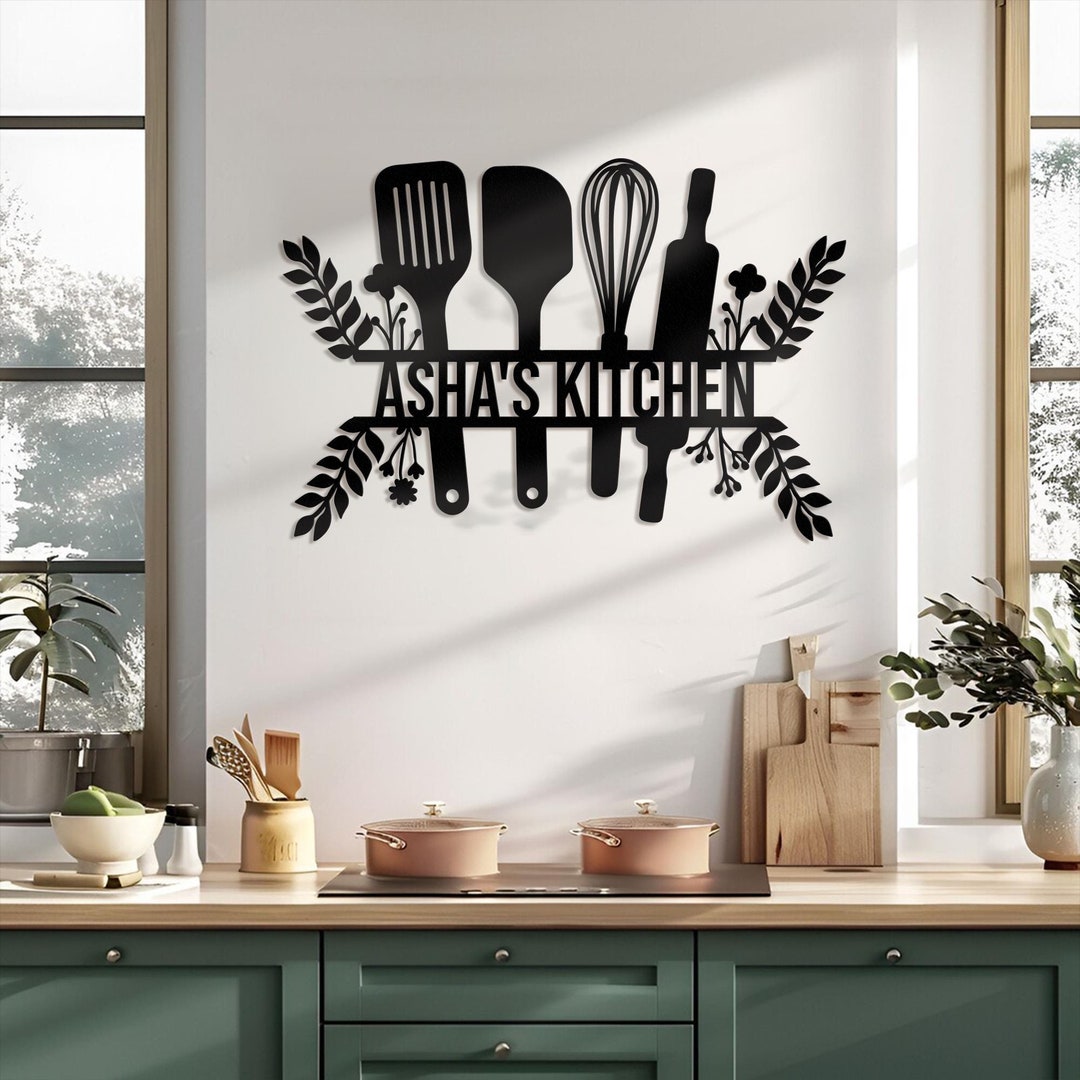 Chef Tools Metal Sign LED Lights, Custom Chef Kitchen Metal Signs ...