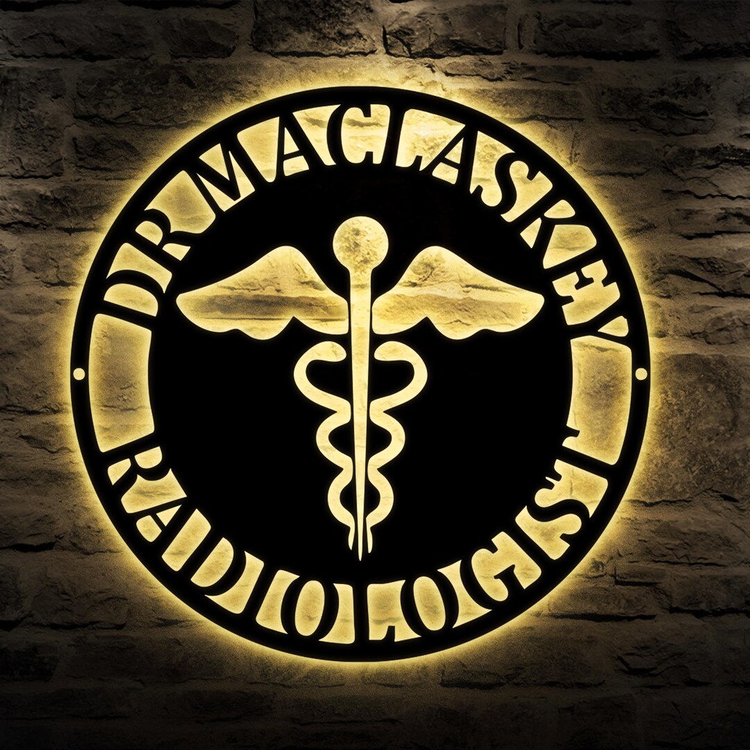 Custom Medical Symbol Caduceus Metal Wall Art With LED Lights ...
