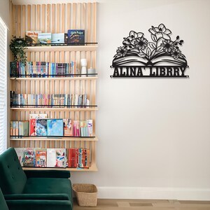 Personalized Library Metal Sign,bookshelf Sign,custom Book Sign ...