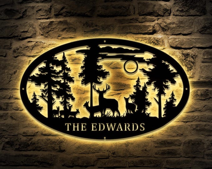 Custom Deer Outdoor Cabin Sign Mountain Decor Hunting Gift for Men ...