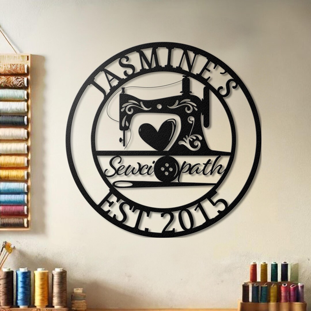 Custom Sewing Machine Metal Sign, Sewing Room Wall Decor, Quilting Room ...