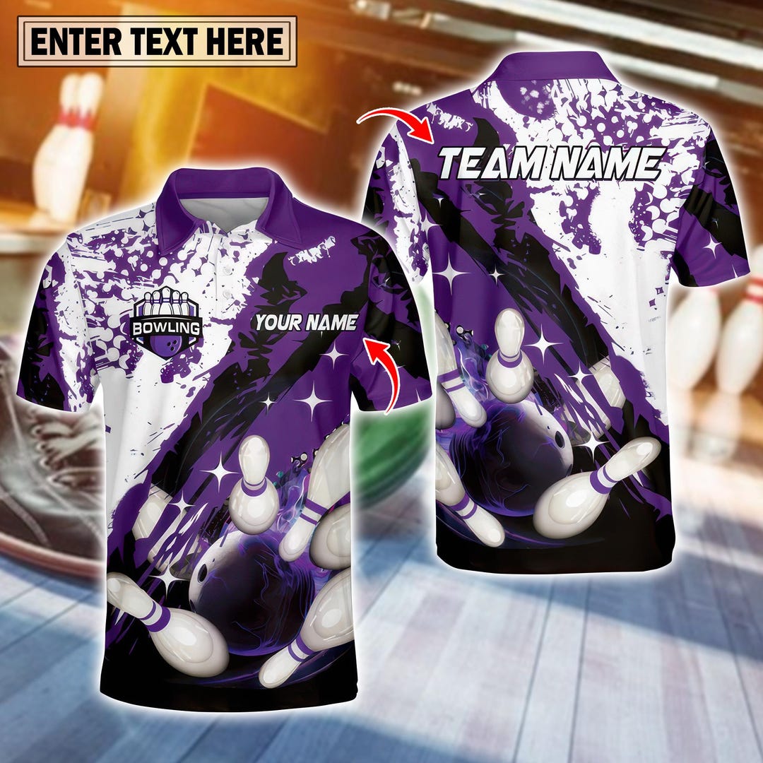 Custom Bowling Team Jerseys Polo Shirts, Bowling Uniforms Polo Brush ...