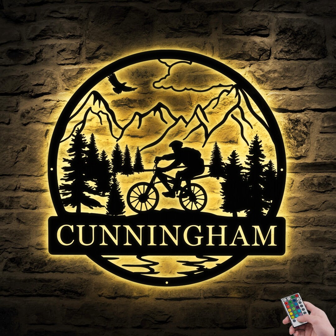 Custom Mountain Bike Sign,mountain Bike Metal Wall Art, Personalized ...