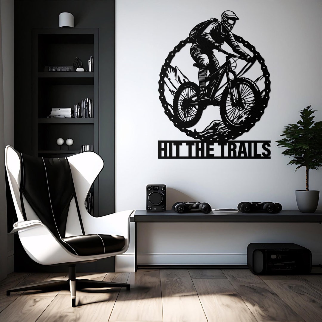 Custom Mountain Biking Sign Led,cyclist Wall Hangings,biker Metal Wall ...