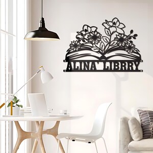 Personalized Library Metal Sign,bookshelf Sign,custom Book Sign ...