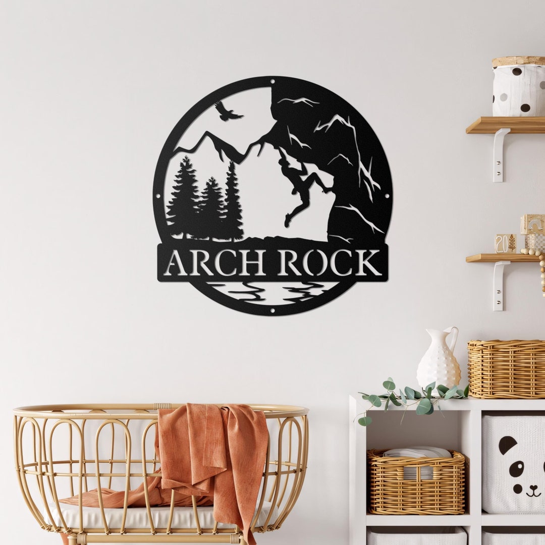 Custom Rock Climbing Metal Wall Art LED Light Personalized Rock Climber ...