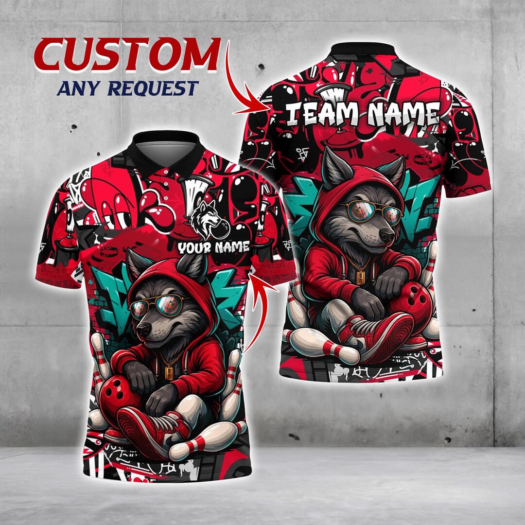 Custom Bowling Jersey, Wolf Bowling Shirt, Personalized Team Name ...