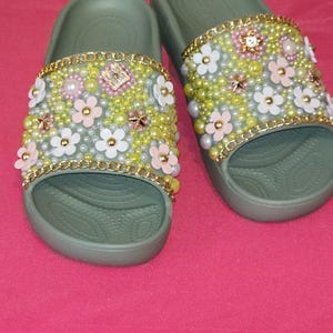 Bling Croc Slides - Etsy