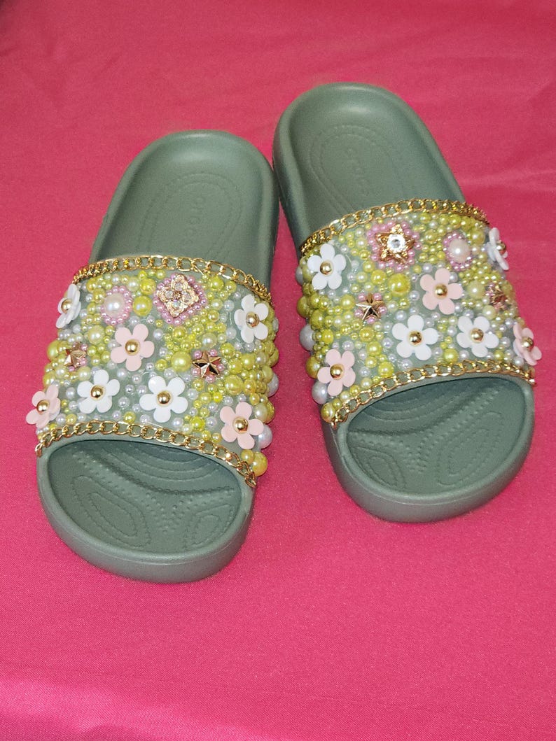Bling Croc Slides - Etsy