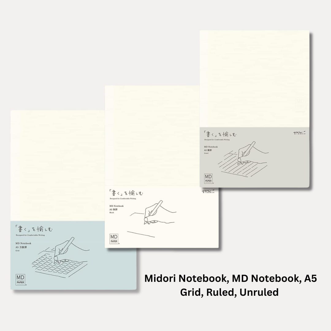 Midori MD Notebook - A5 - Grid / Ruled/ Unruled - Etsy