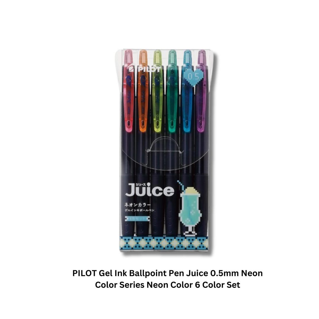 PILOT Gel Ink Ballpoint Pen Juice 0.5mm Neon Color Series 6 Color Set ...