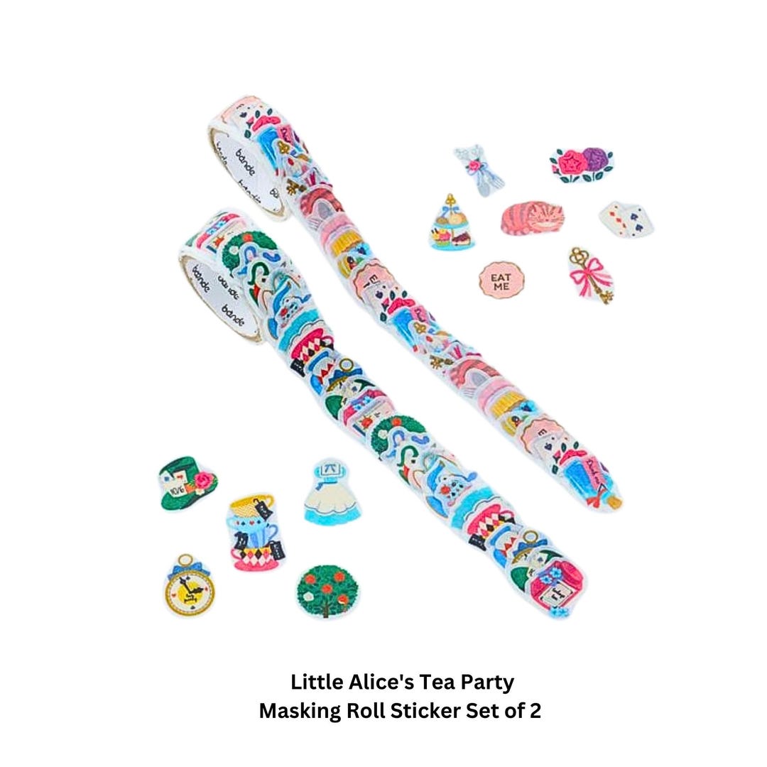 Bande Little Alice's Tea Party Masking Roll Washi Sticker Tape Roll Set ...