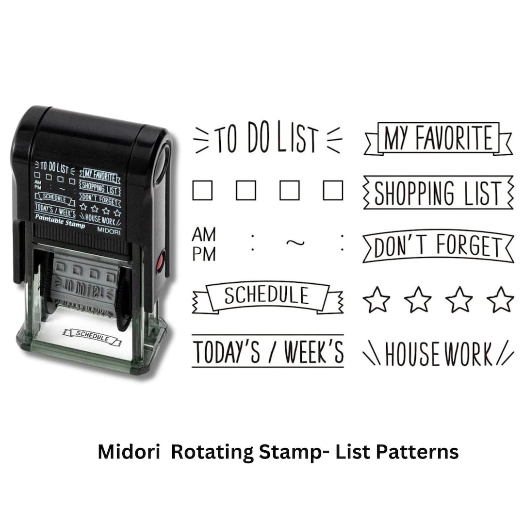 Midori Paintable Rotating Stamp - Self-inking - List Patterns and ...