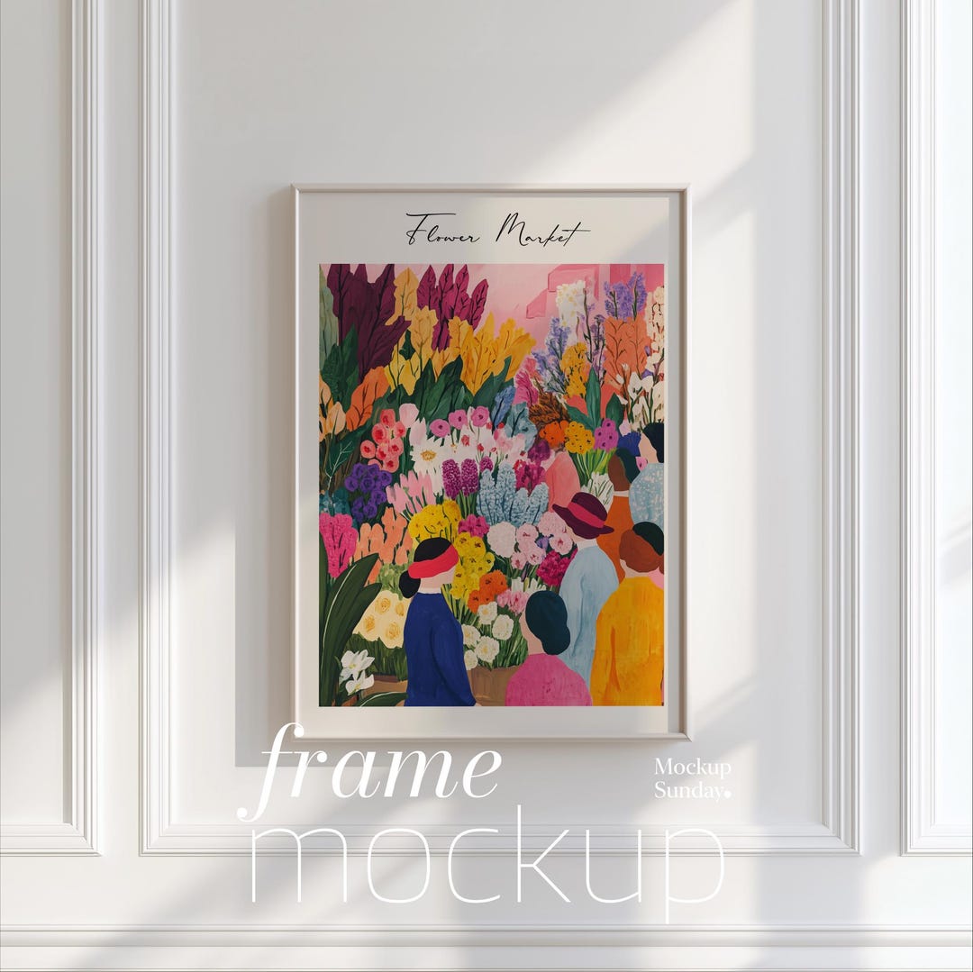 Minimalist White PSD Frame Mockup for Artwork Clean Design DIN A Ratio ...