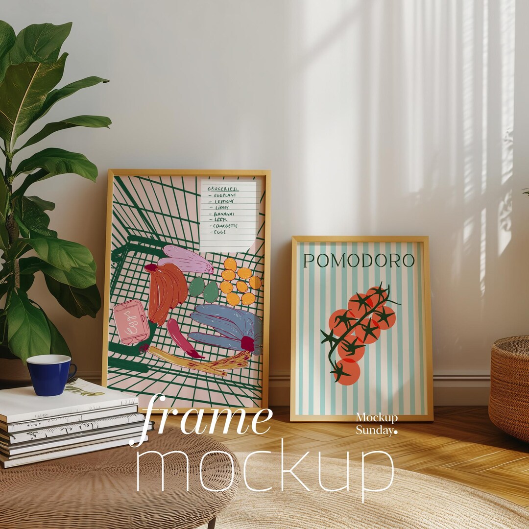 Scandinavian Frame Mockup: 2x3 & 3x4 Ratio, Wall Art Display (PSD, PNG ...