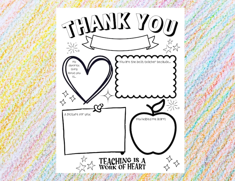 Printable Teacher Appreciation Card Thank You Gift I Love You Because ...