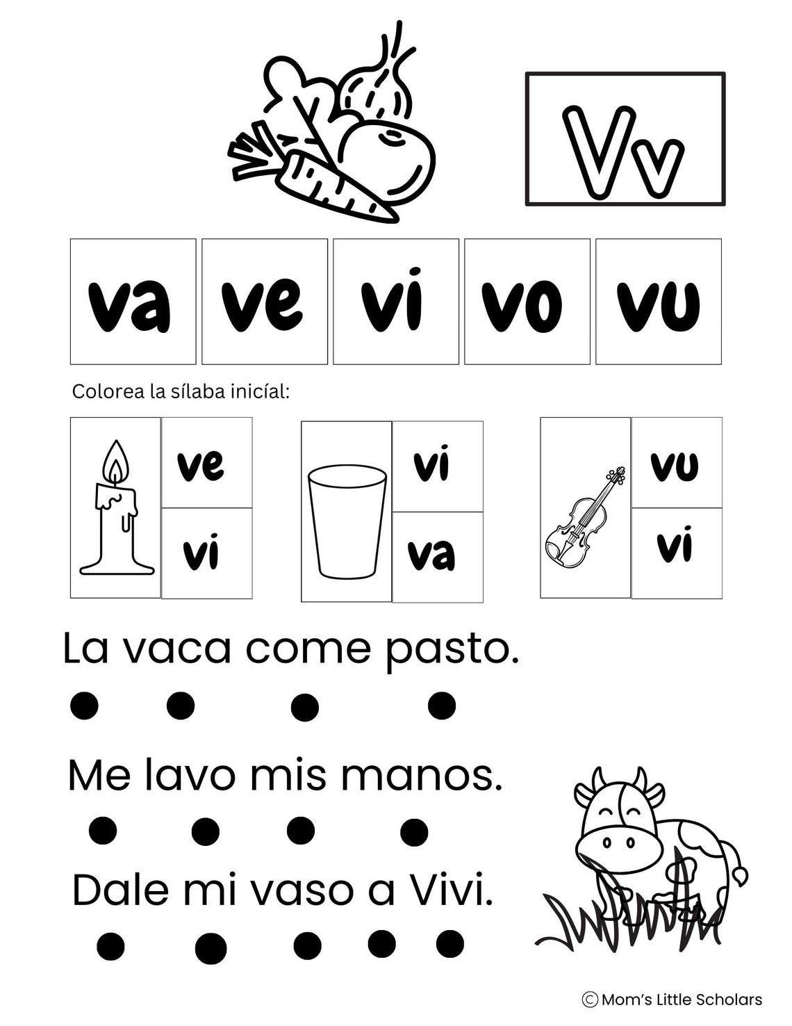 Learn to Read Spanish Printable Pages Worksheets for Elementary and ...