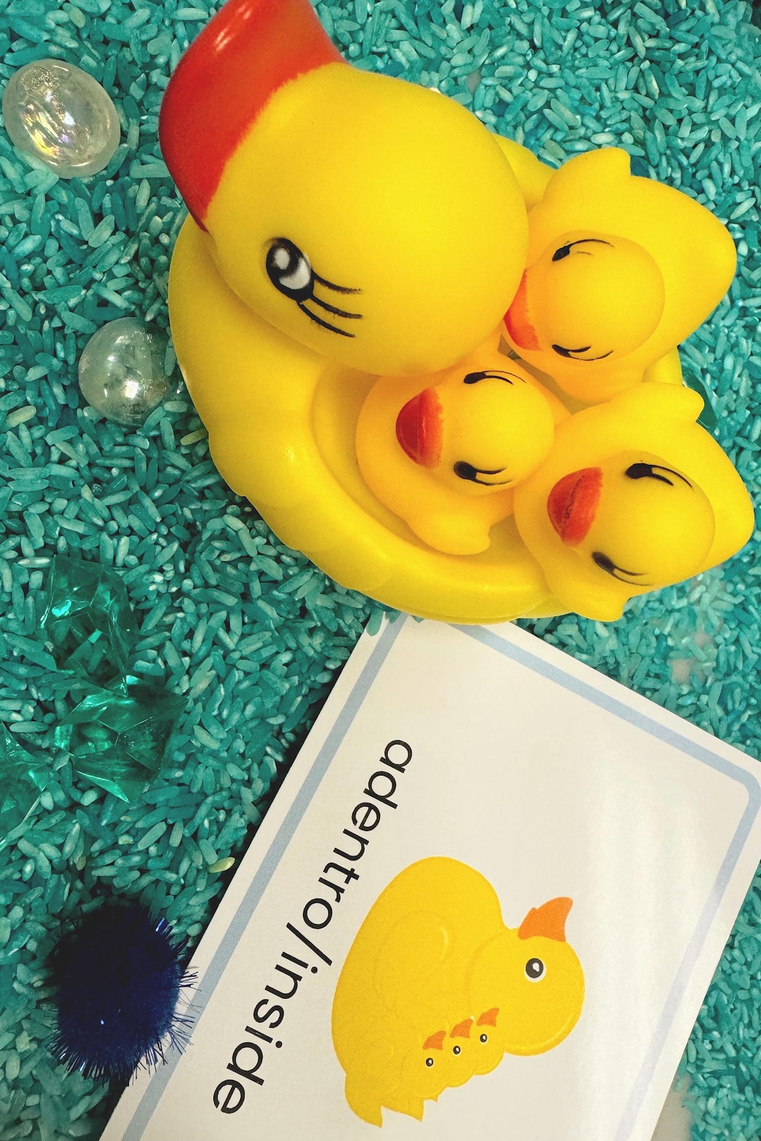 Duck Sensory Bin | Bilingual Spanish-english Flashcards | Toddler ...
