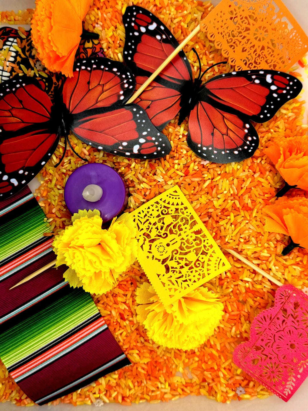 Dia De Los Muertos Sensory Bin for Toddlers Bilingual Spanish-english ...