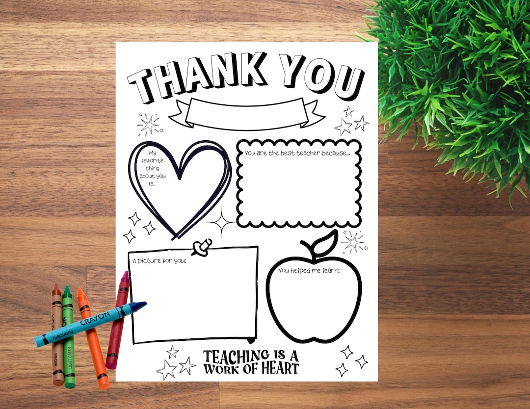 Printable Teacher Appreciation Card Thank You Gift I Love You Because ...