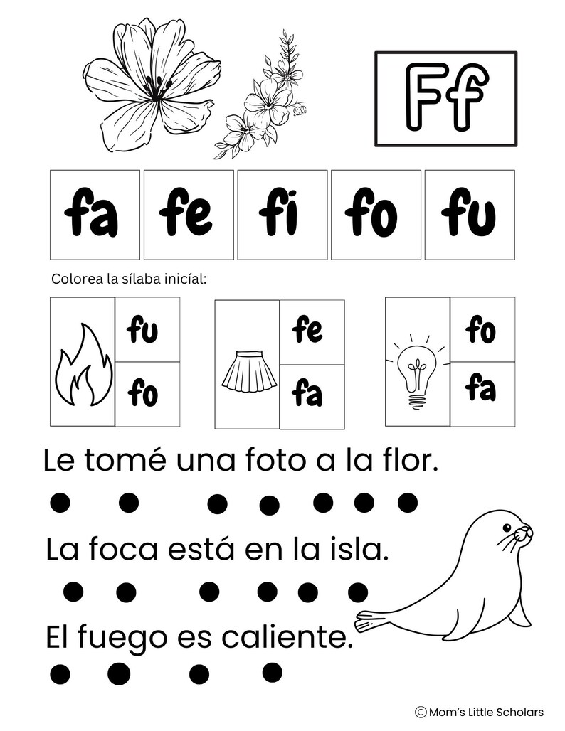 Learn to Read Spanish Printable Pages Worksheets for Elementary and ...