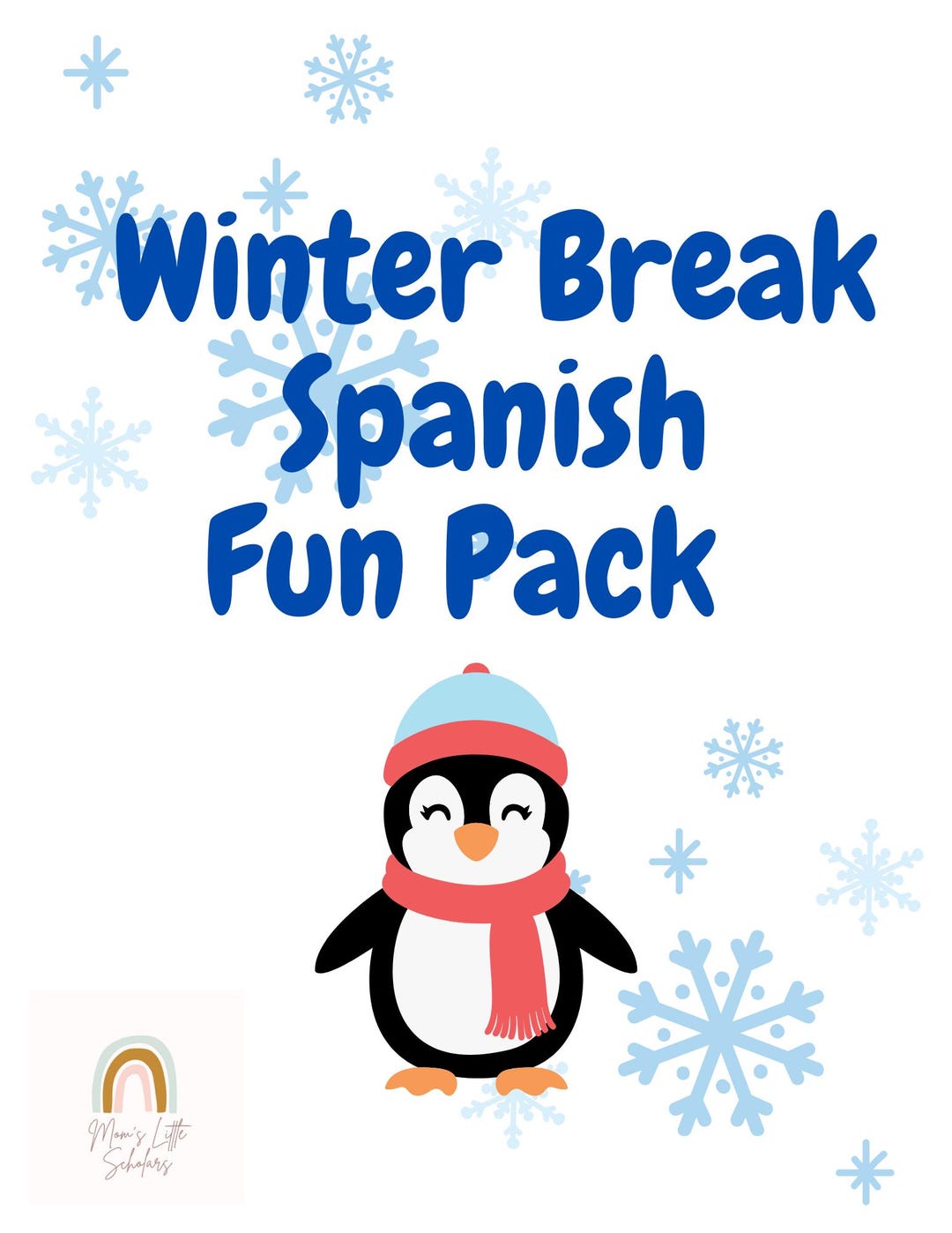 Winter Activity Pack for Kids, Christmas Flashcards in Spanish, Holiday ...