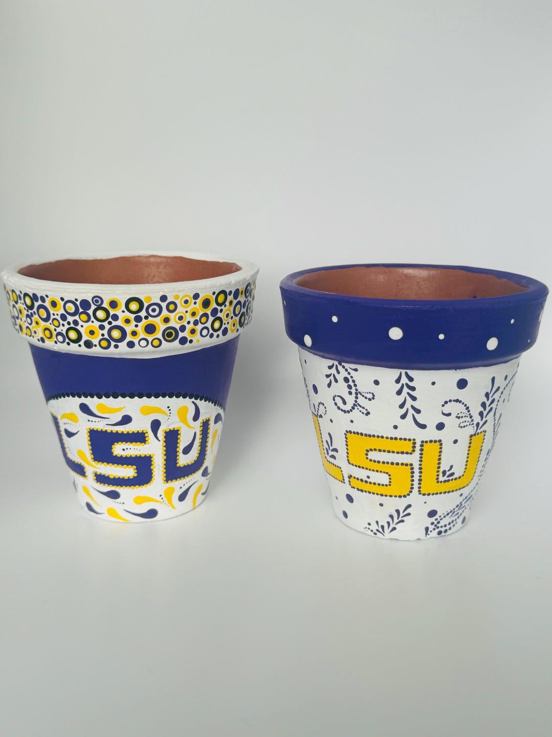 LSU Hand Painted Flower Pots - Etsy