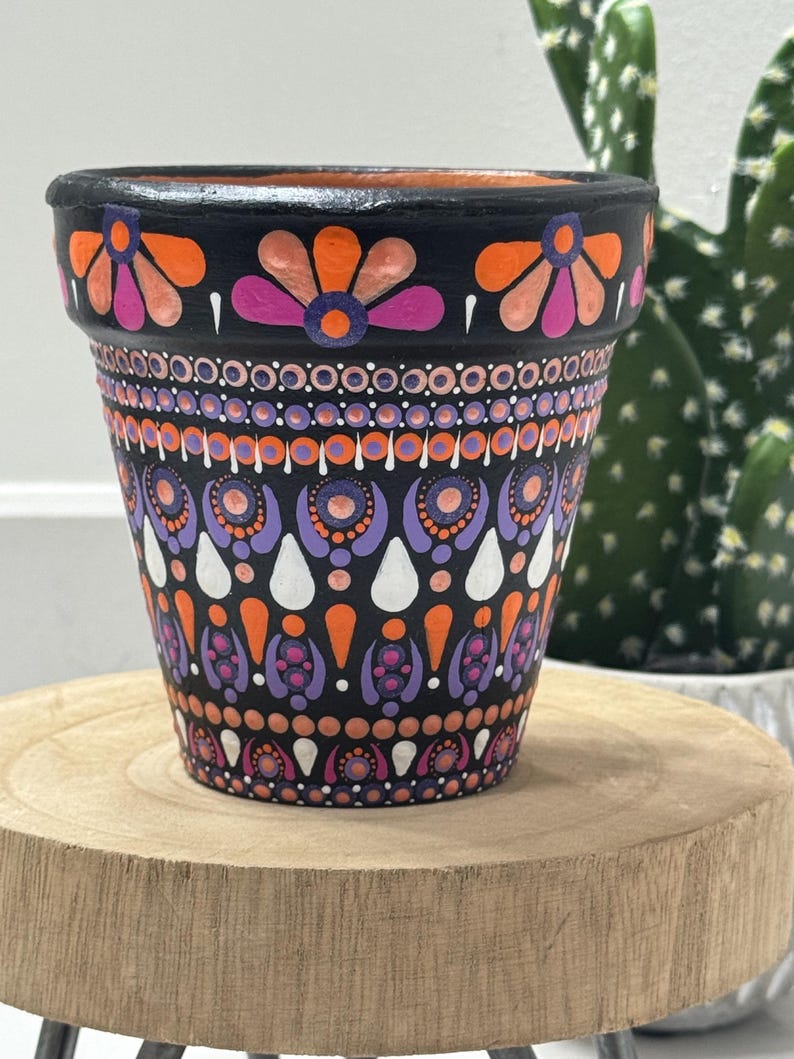 Hand Painted Flower Pots - Etsy
