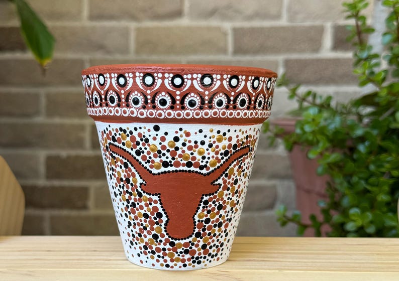 Texas Longhorn Hand Painted Flower Pots - Etsy