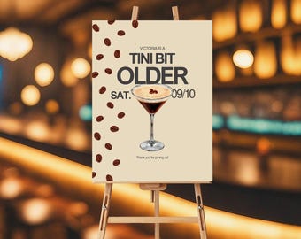 Espresso A Tini Bit Older Birthday Invitation Tiny Bit Older Birthday ...