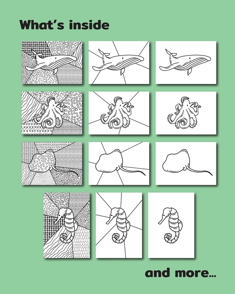 Sea Animal Pop Art Coloring Pages | Fun Coloring Pages | for Kids and ...