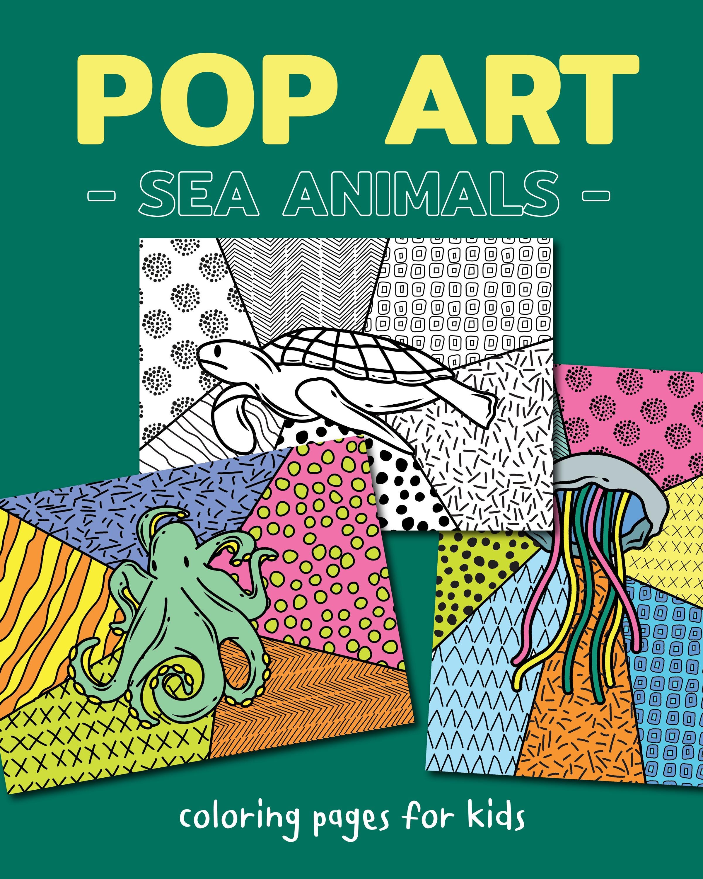 Sea Animal Pop Art Coloring Pages | Fun Coloring Pages | for Kids and ...