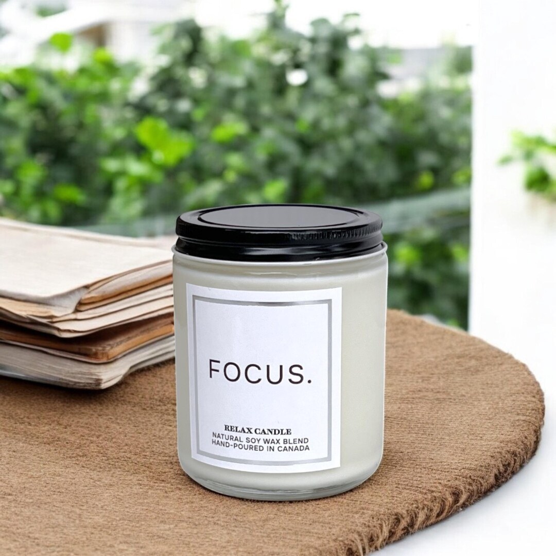 Focus Candle for Productivity 8 Oz – Hand-poured Soy Wax With ...