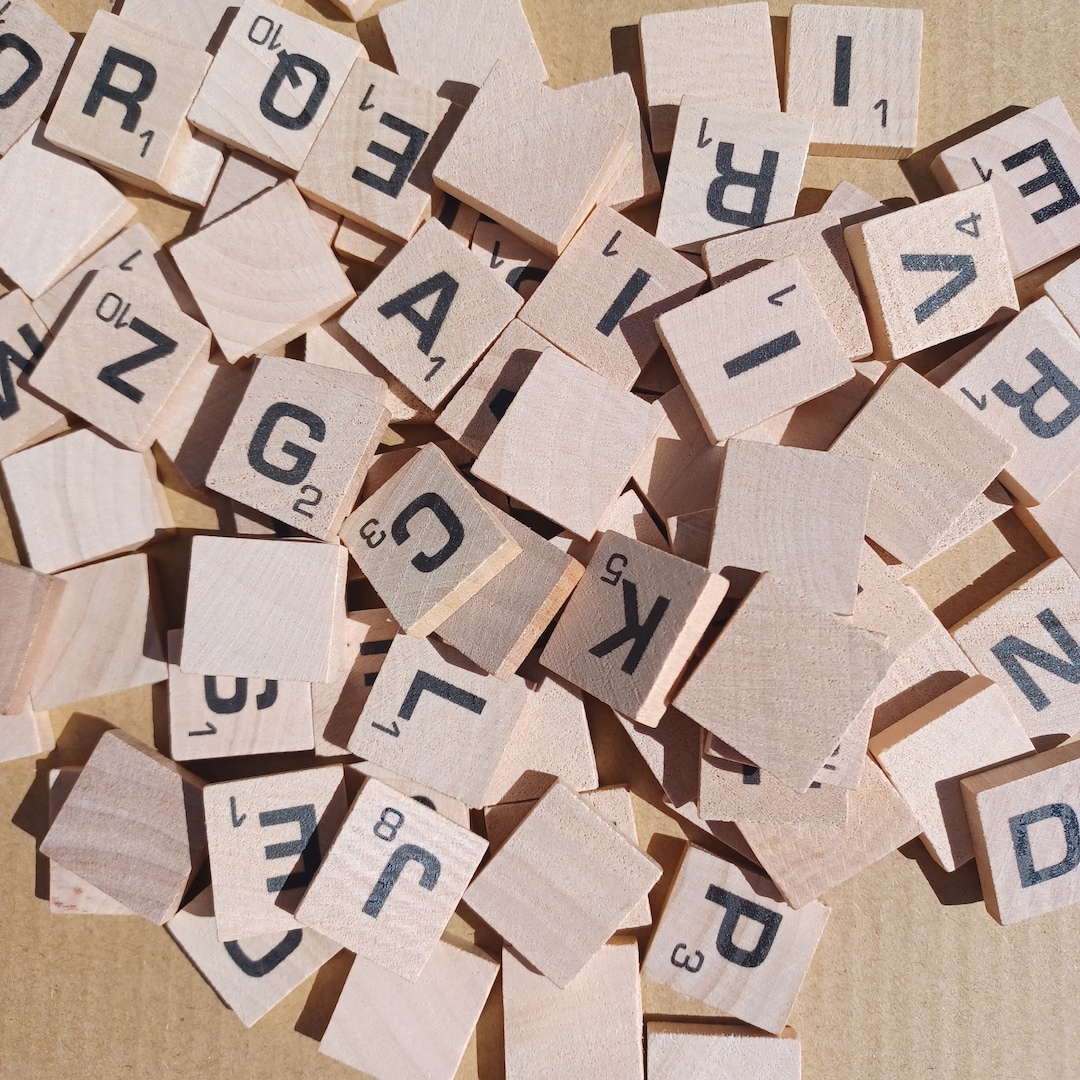 Scrabble Tiles Letters 98 Wood Tiles Letters Tiles for Scrap Booking ...