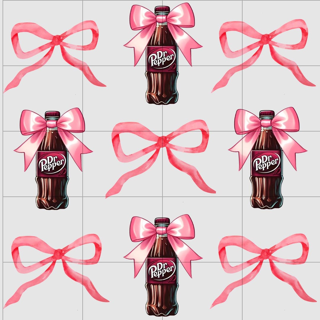Dr Pepper Pink Bow Coquette Png, Cute Pink Soda Drink Png, Aesthetic Girly Png, Dr Pepper Lover ...