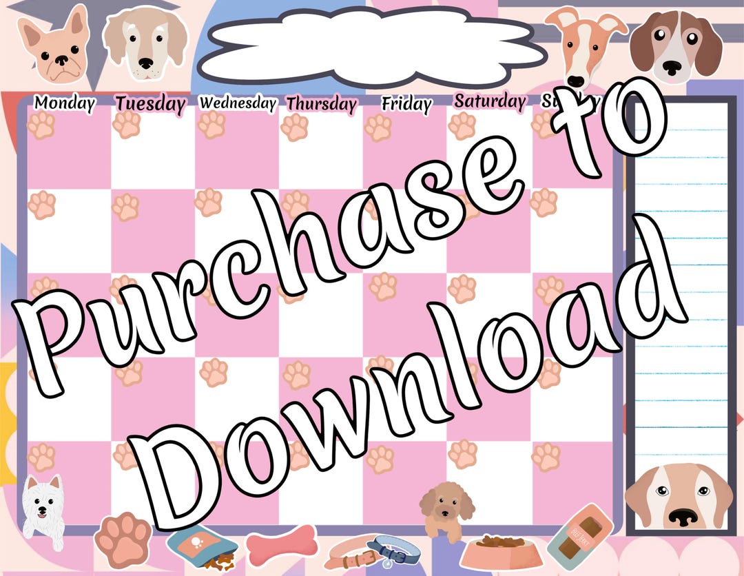 DIGITAL DOWNLOAD 3 Cute Puppy Calendars for Students, Offices, School ...