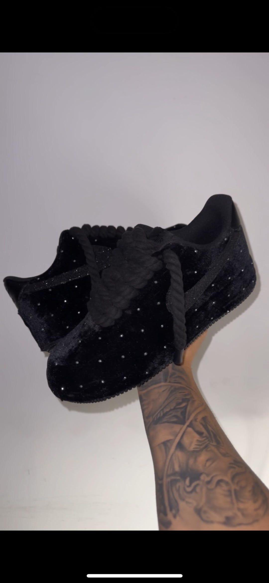 Air Force 1 Black Velvet With Diamonds - Etsy