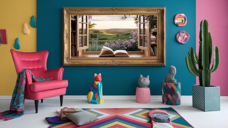 Countryside Escape Through the Window - Cozy Reading Nook With a Scenic ...