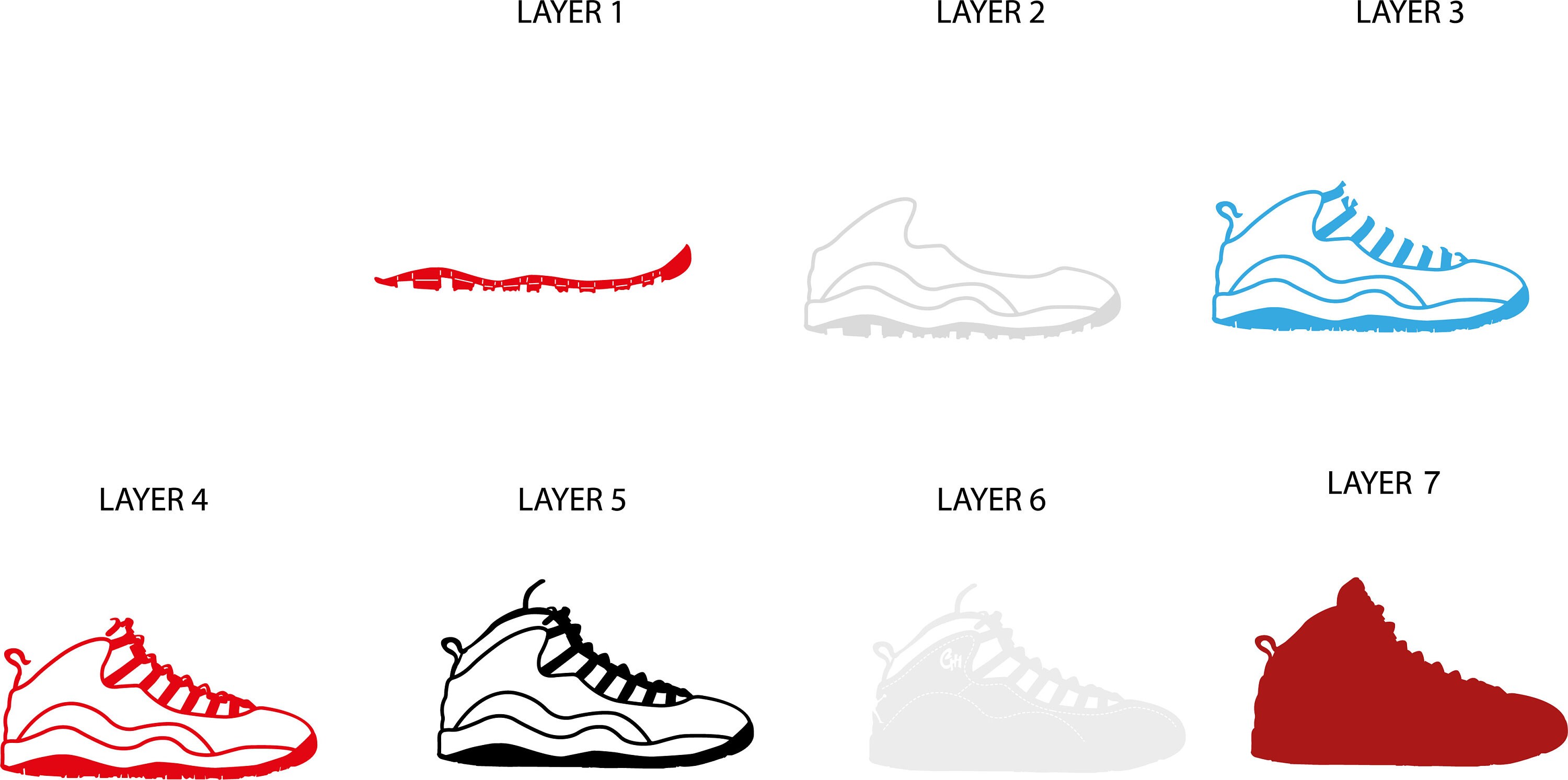 Sneaker Design for Laser Cutting Cnc and Cricut File SVG, Ai, Eps, Png ...