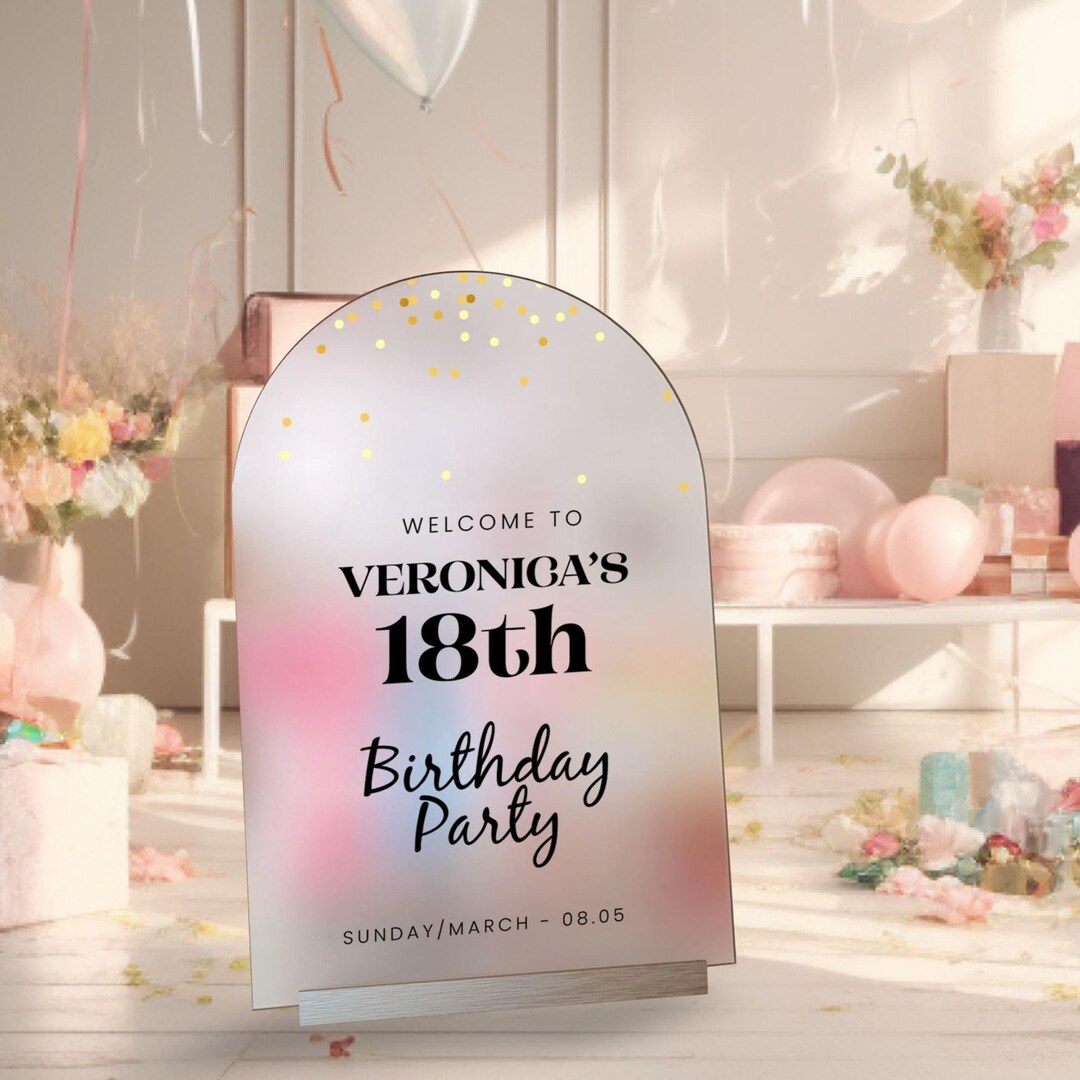 Frosted Acrylic Birthday Sign, Birthday Decorations, Personalized ...