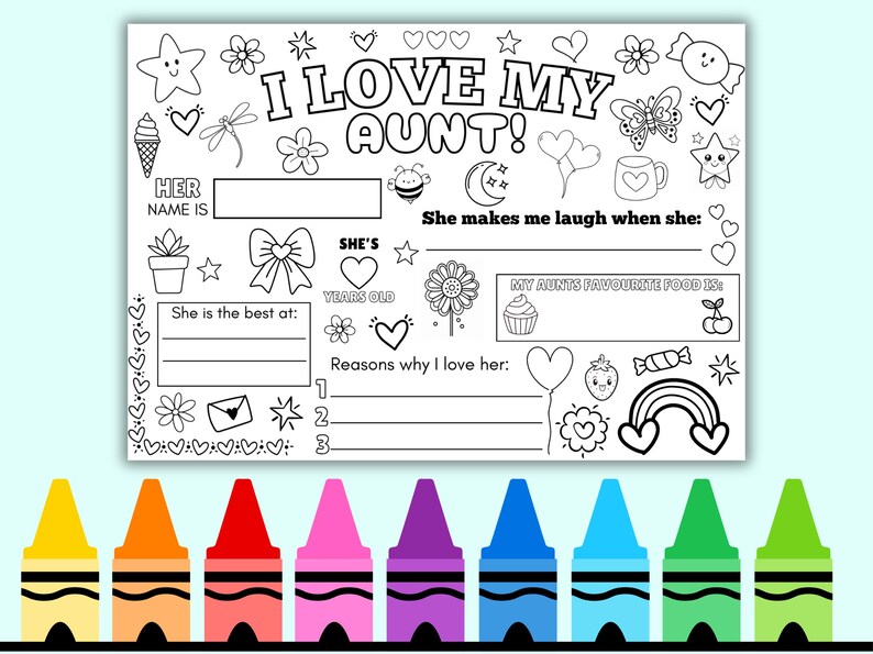 Happy Birthday Auntie Colouring Page - Instant Download PDF - All About ...