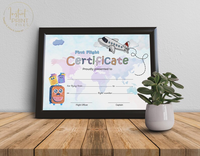 Personalized "my First Flight" Certificate Template – Kids Travel ...
