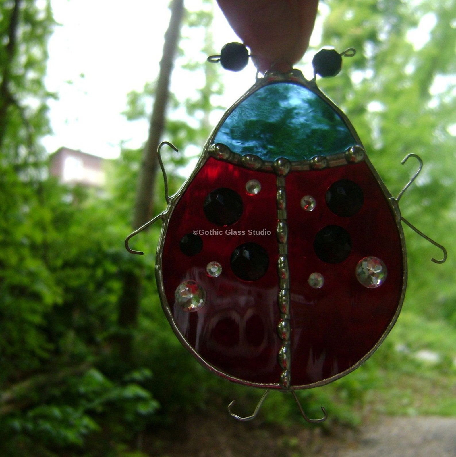 Ladybug Stained Glass Art Glass Ladybug Lady bug Suncatcher | Etsy