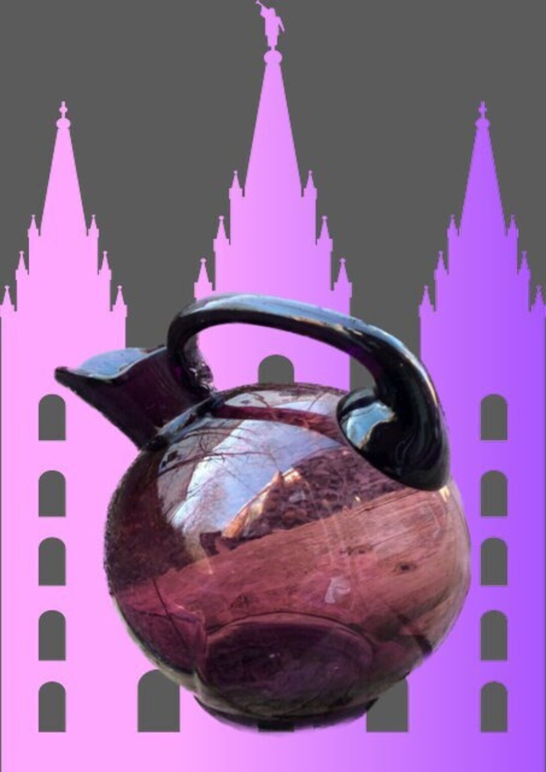 Vintage Black Romantic Gothic Purple Glass Pitcher Jug Vase, Black ...