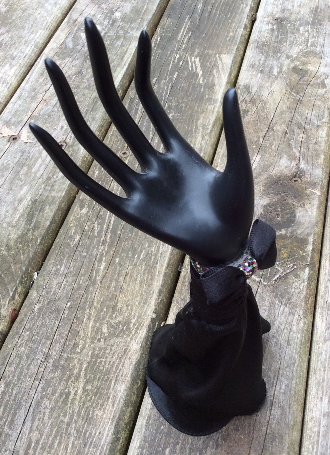 Vintage Hand Display Jewelry Holder Gothic Decor Black Ceramic Hand ...