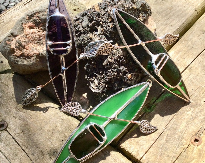 Kayaks Stained Glass Suncatcher Canoe Canoeing Outdoor Fun - Etsy Canada