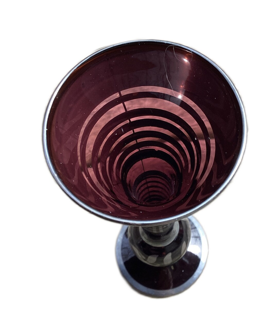 Vintage Purple Glass Bud Vase Silver Overlay Gothic Style Decor ...