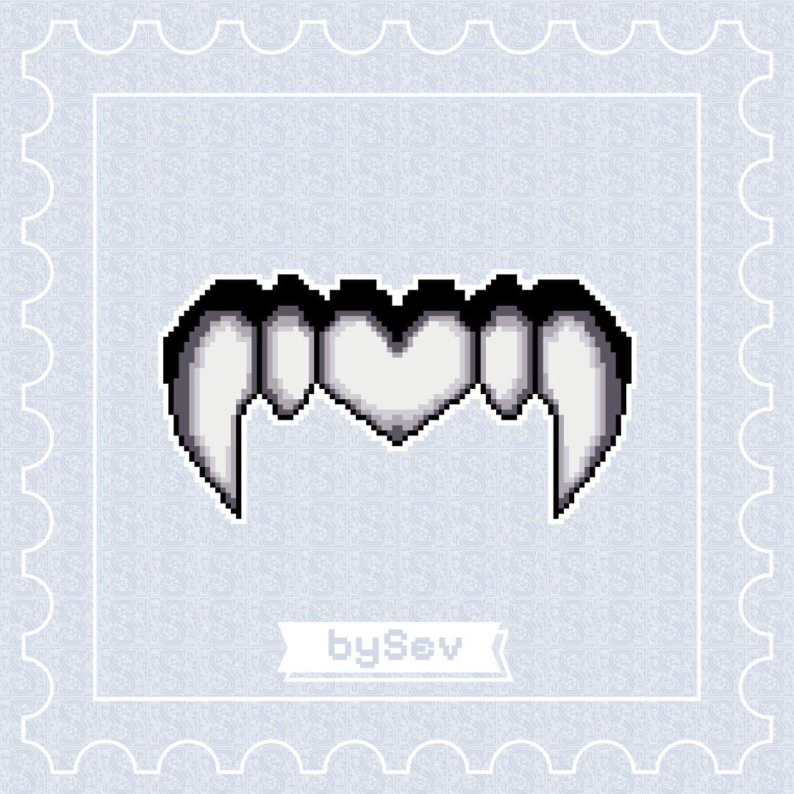 Gothic Retro Pixel Art Vampire Fangs Halloween, Horror, Spooky - Etsy