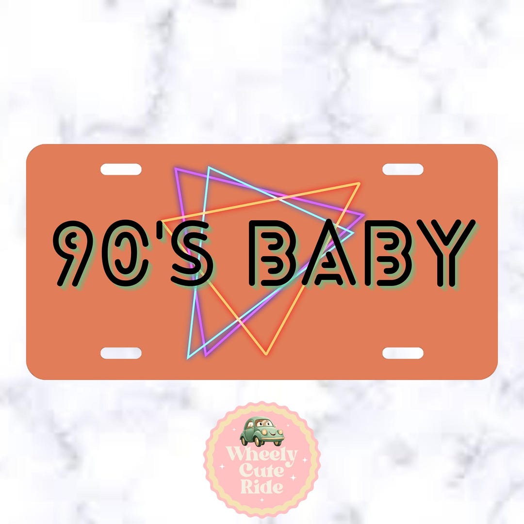 Neon 90s Baby Vanity License Plate Retro Car Tag Gift for Her Y2K ...